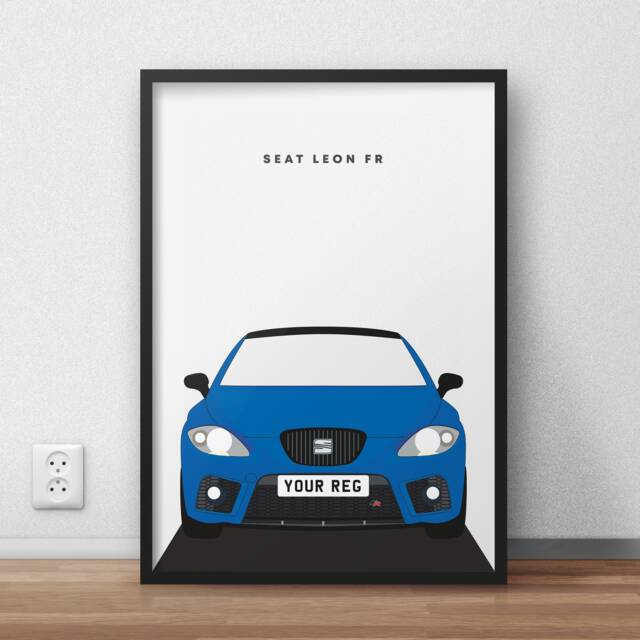 Seat Leon Fr Print - Hot Hatch Cool Car Iconic Digital Art Illustration ...