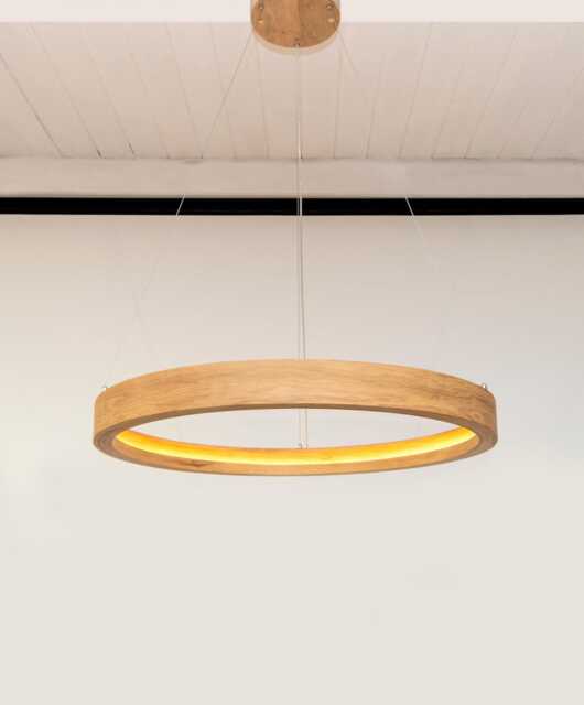 Nordic Oak Led Chandelier Modern Round Wood Pendant Lighting by Etsy ...