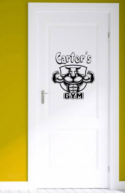 Custom Name Gym Bull Wall Decal, Gym Decal For Home D??cor, Taurus ...