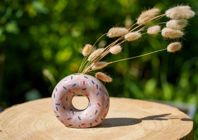 Beige Ceramic Donut Vase. Donut-Shaped Sandstone by Etsy | ufurnish.com