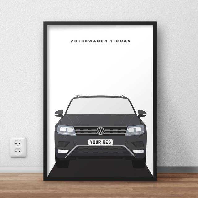 Volkswagen Tiguan Print - Suv Car Vw Digital Art Illustration ...