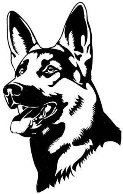 German Sheperd Guard Dog Alsatian K9 Security Car Van Bonnet Vinyl Side ...