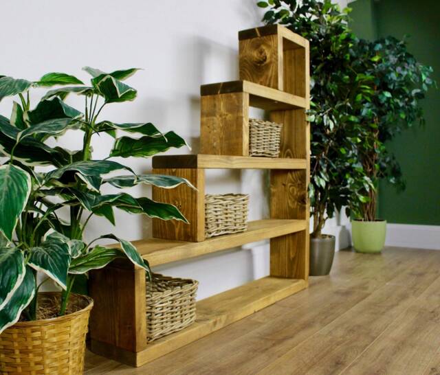 Solid Wood Rustic Brandside Shelving Unit, Bookcase, Storage, Shelving ...