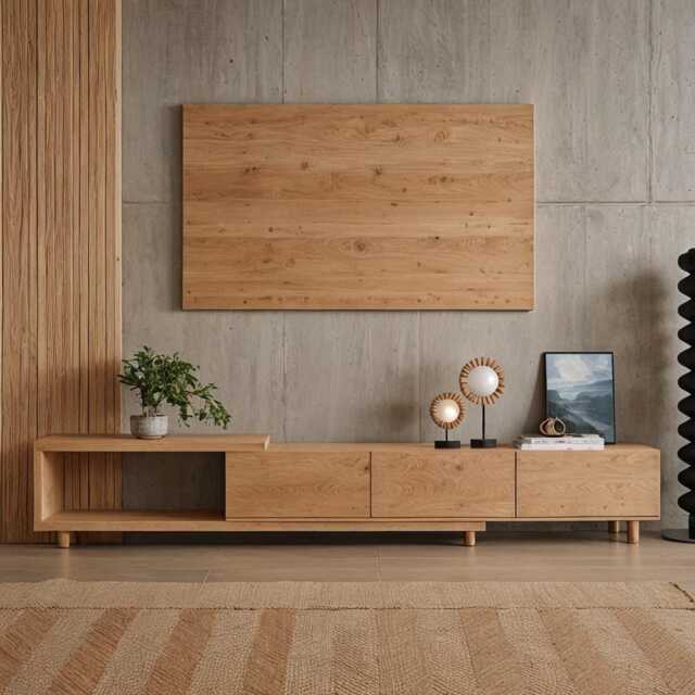 Oak Lowboard/Sideboard Walnut Console Table Tv Furniture Living Room ...