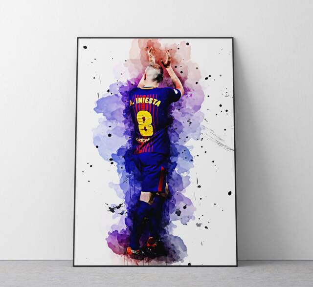Andres Iniesta Poster - Football Wall Art Print Ref #350 by Etsy ...