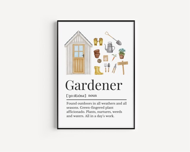 Gardener Definition Print, Gift For Dad, Grandad Gift, Prints Men ...