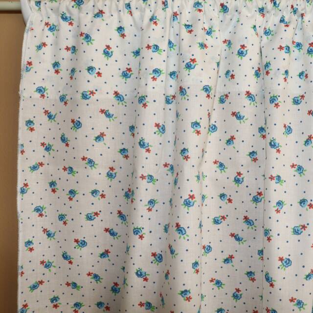 Tiny Flowers & Dots Cotton Curtain Panel 58 Inch Wide/Window D??cor ...