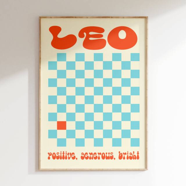 Zodiac Leo Retro Print, Groovy Wall Art, Pastel Art Spiritual Zodiac ...
