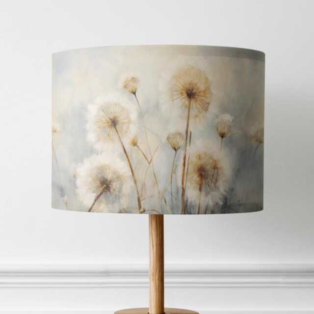 Handmade Dandelion Print Lampshade Pastel Neutral Colors, Wildflower ...