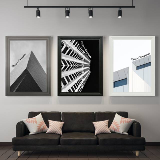 A1/A2 A3 A4 A5 A6 Black Picture Frames White Photo Frame Grey Poster ...