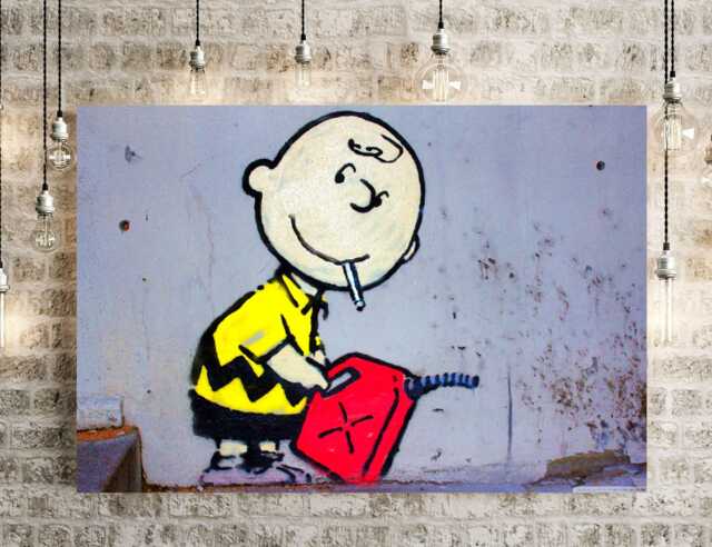 Charlie Brown Fire Starter - Graffiti Street Art Printed Or Poster ...
