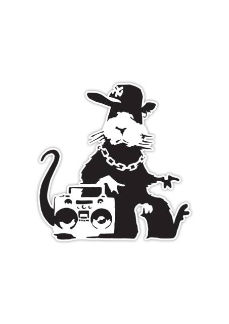 Pack Of 4 Rat Ghetto - Wall Art Graffiti Vinyl Sticker Urban Window ...