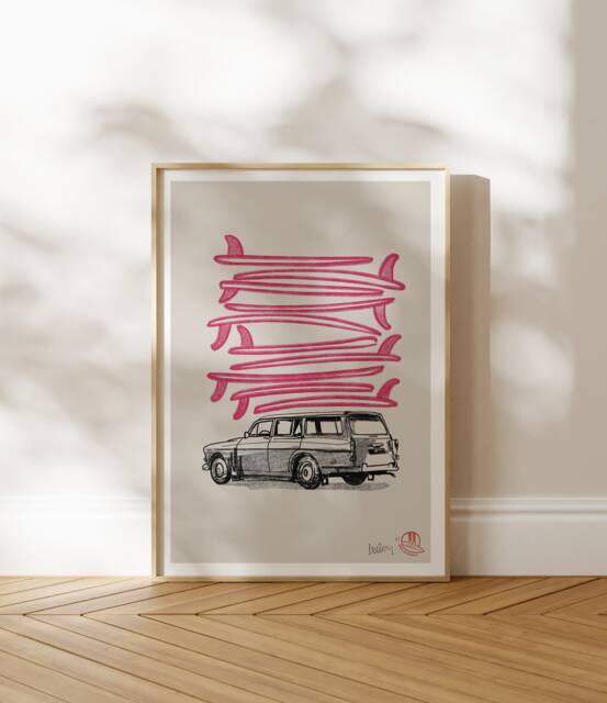 Surf Wagon Print Vintage Surfing Art, Beach Decor by Etsy | ufurnish.com