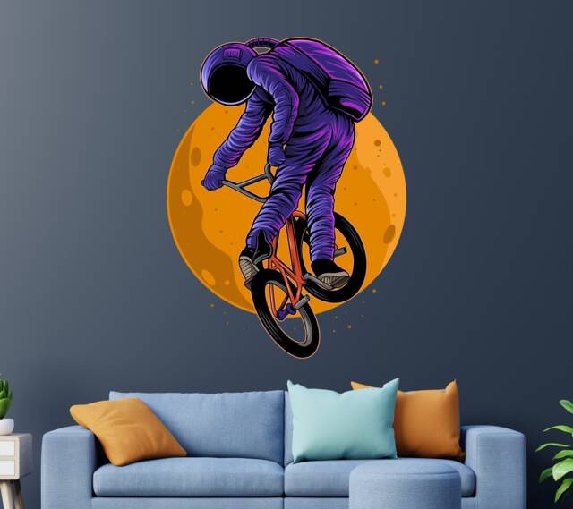 Bmx Wall Decal/ Astronaut Decor/ Sticker/ Bicycle Bike Decal - K528 by ...