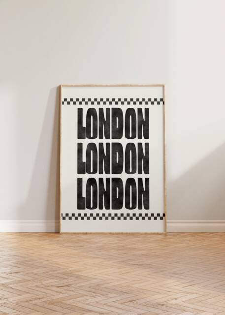 London Print, Travel Typography Retro Poster, Typographic Cool Wall Art ...
