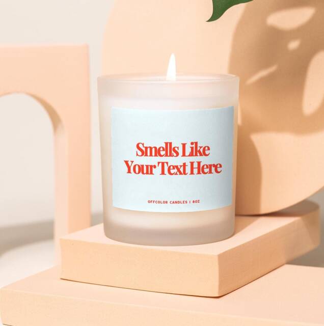 Smells Like Custom Candle, Blank Label Logo, Personalized Gift For Her ...