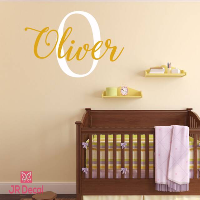 Personalised Boy Name Wall Stickers, Custom Name Initial Sticker ...