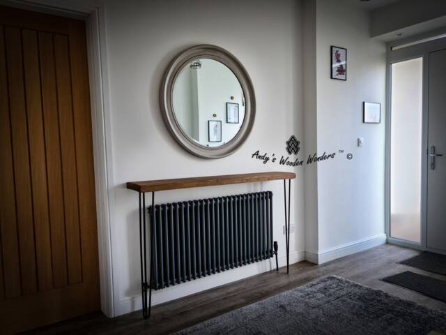 Rustic Radiator Shelf, Console Table With Hairpin Legs. Bespoke ...