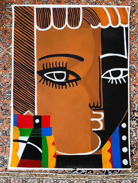 "Large Original Painting On German Etching Paper Title ""Bamboo Color ...
