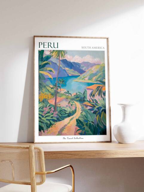Peru Travel Poster, Print, Tropical Decor, Botanical Wall Art, South ...