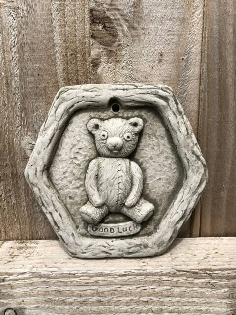Reconstituted Limestone Hanging Teddy Plaque Statue - Vintage Garden ...
