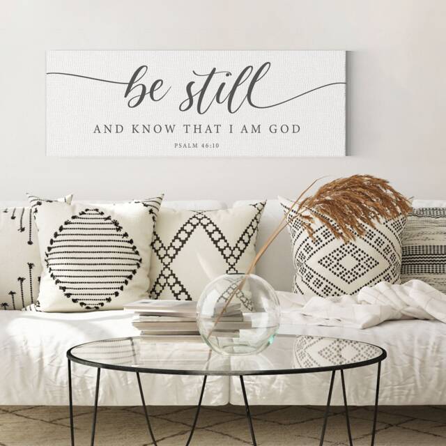 Be Still & Know That I Am God Sign, Scripture Canvas Wall Art, - Bible ...