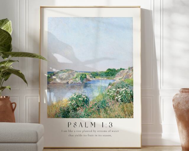 Psalm 13 A Tree Planted By Rivers Of Water Poster, Bible Verse Prints ...
