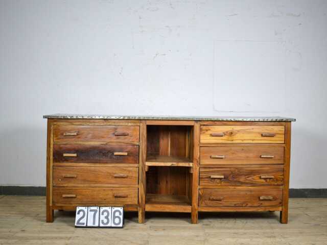 Vintage Solid Wood Rustic School Science Lab Sideboard Cabinet Drawers ...