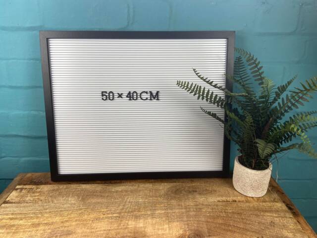 Black Frame White Background Personalised Retro Letter Board With 188 ...