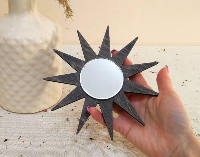 Small Star Mirror Celestial Decor, Little Sunburst Wall Decorative ...