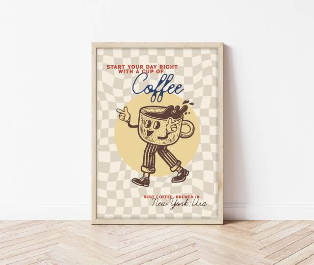 Retro Coffee Poster - Print Typography Ny by Etsy | ufurnish.com