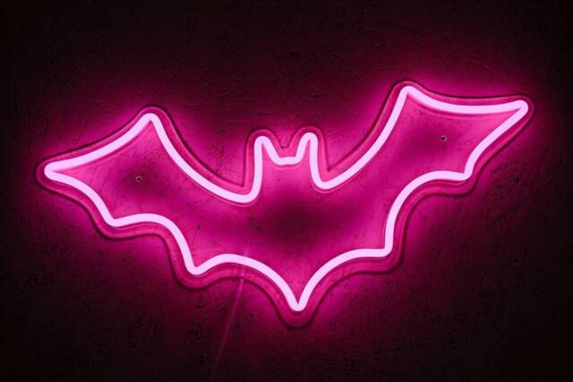 Bat Led Neon Sign - Light Room Interior Design Wall Art Decor Halloween ...
