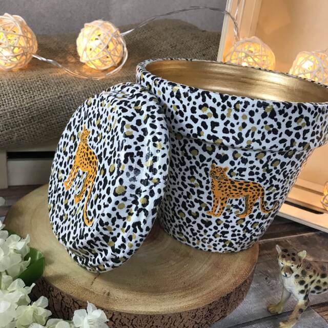 Leopard Print Plant Pot Gift, Animal Terracotta, Pot, Saucer, Indoor ...