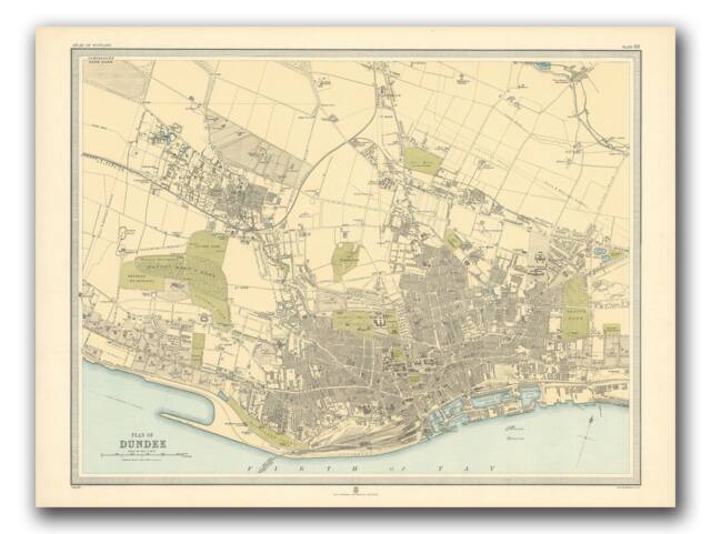 Old Dundee Map - Plan Of Dundee, Scotland 1912 Scottish Maps -Fife ...