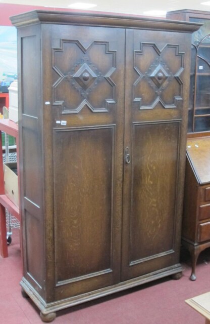 Antique Linenfold Old Charm Style Vintage Wardrobe - Paint Stripped Raw ...