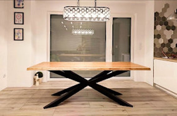 UK Oak Table Handmade Bespoke Solid Rectangular Dining Table, Chunky ...