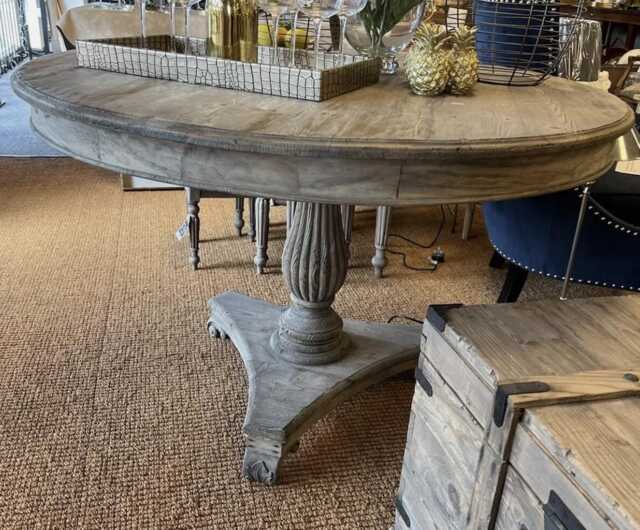 Reclaimed Wood Colonial Round Dining Table Rustic Pine Centre by Etsy ...