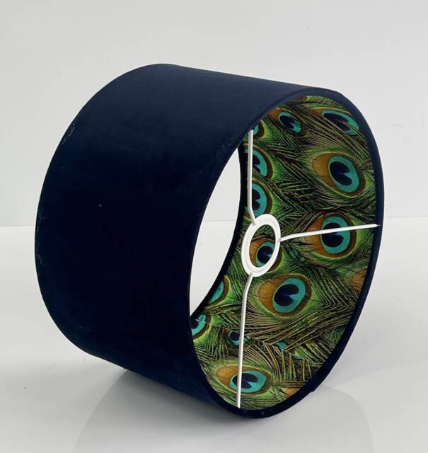 New Made By Order Luxury Double Sided Dark Deep Blue Velvet & Peacock ...