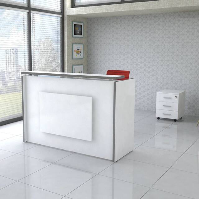 Reception Desk, Office Furniture, Custom Desk, Sales Counter, Front ...
