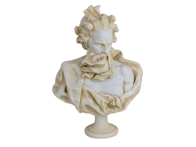 Bust Of Neptune Greek God Poseidon Head Statue Sculpture Cast Marble ...