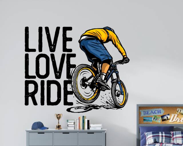 Mountain Bike Wall Decall/ Decor/ Bicycle Decal/ Extreme Sports Decal ...