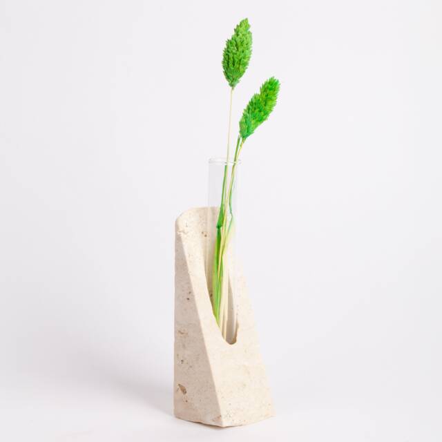 Handmade Beige Travertine Planter With Glass Tube by Etsy | ufurnish.com
