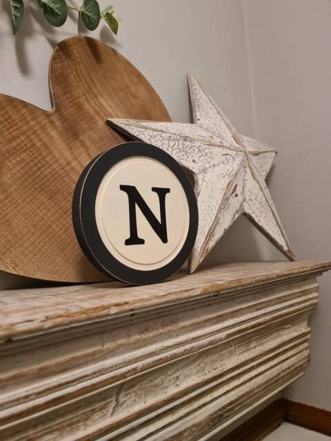 Rustic Letter N Sign 15cm Distressed Typewriter Style Monogram by Etsy ...