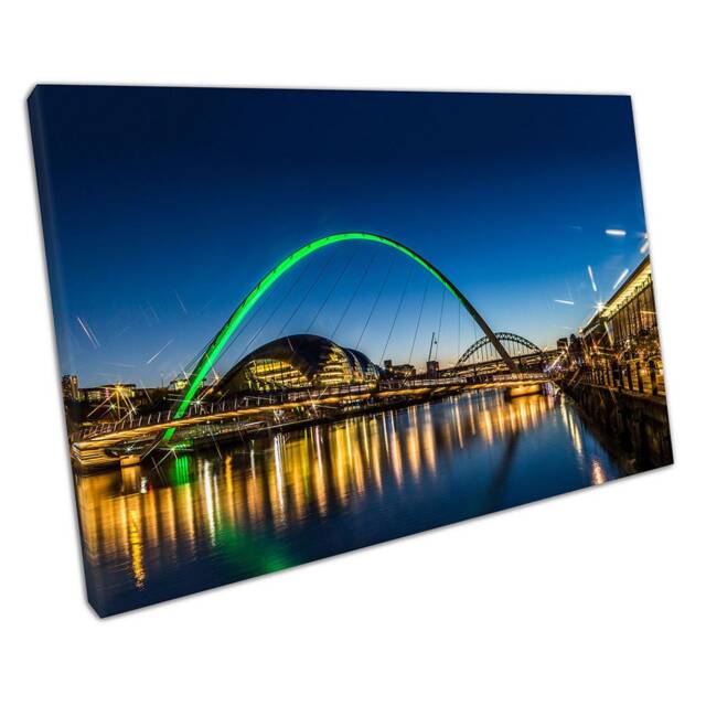 City Of Newcastle Green Millennium Eye Bridge Gateshead Quayside Canvas ...