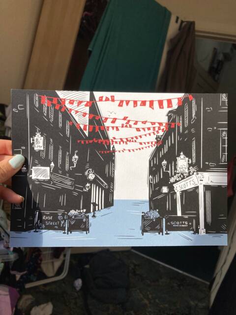 Edinburgh Rose Street, Cityscape Print A5 by Etsy | ufurnish.com