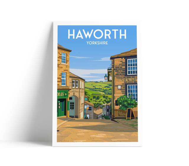 Haworth Travel Poster, West Yorkshire - Art Print The Bront??s Wall by ...