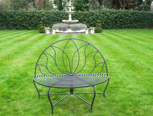 Dark Grey Or Green Half Moon Circular Metal Garden Bench by Etsy ...