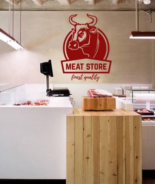 Butchery Wall Decal Meat Fresh Sticker Steak Art Shop Cok0053 by Etsy ...
