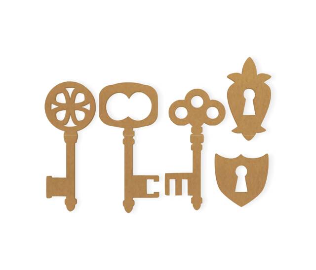 Lock & Key Wall Decor Cardboard Cutouts - 5 Pack, Various Sizes by Etsy ...
