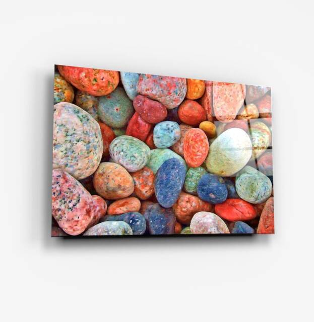 Colored River Stones 2-Wall Art Glass Printing-Modern Home Decor Ideas ...